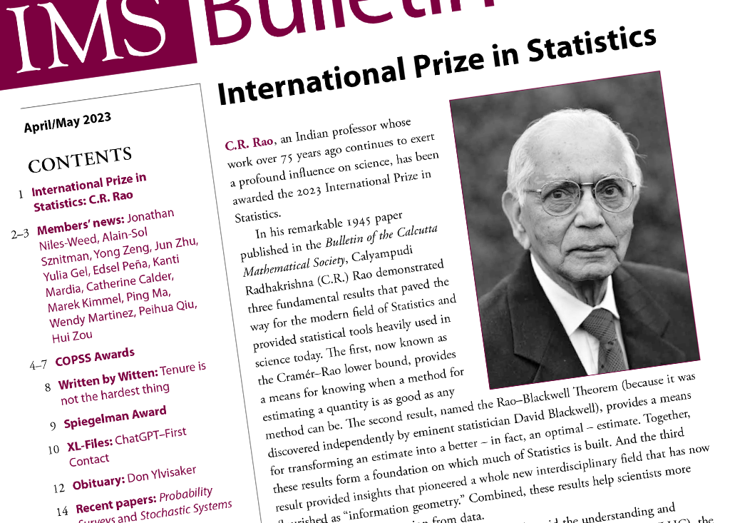 Institute of Mathematical Statistics | Fostering the development and ...