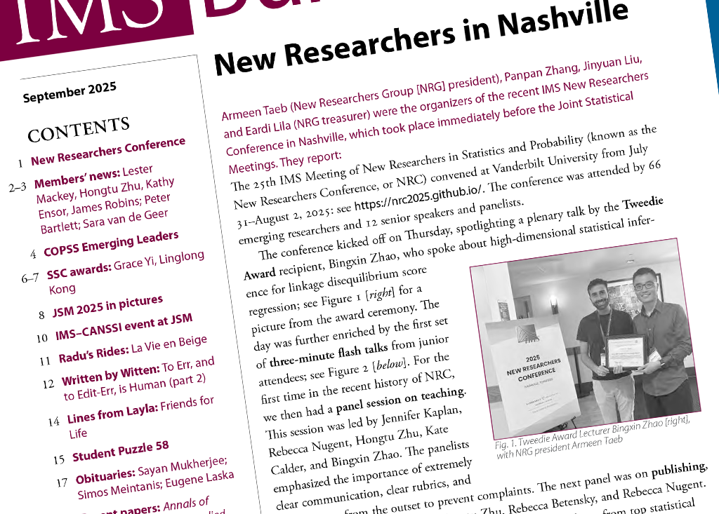 Institute of Mathematical Statistics | Fostering the development and ...